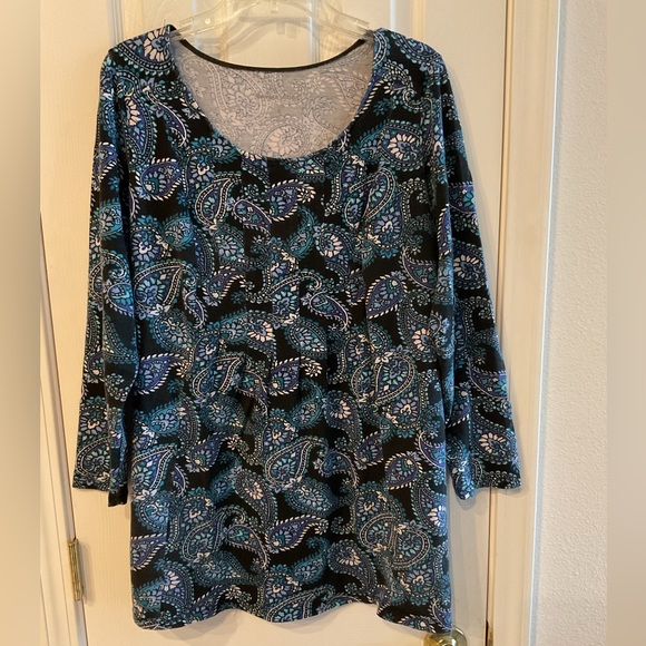 Woman Within | Tops | Womens Tunic Pretty Blue Paisley | Poshmark